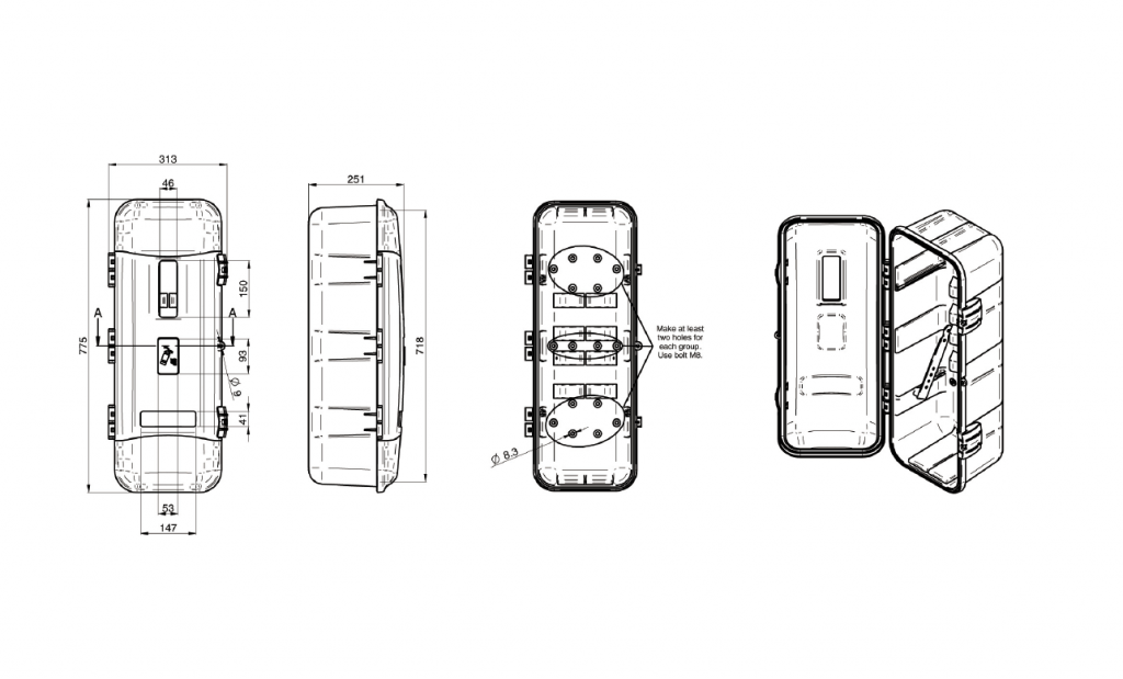 Caja porta extintor 9/12 Kg - calidad definitiva - Material ADR