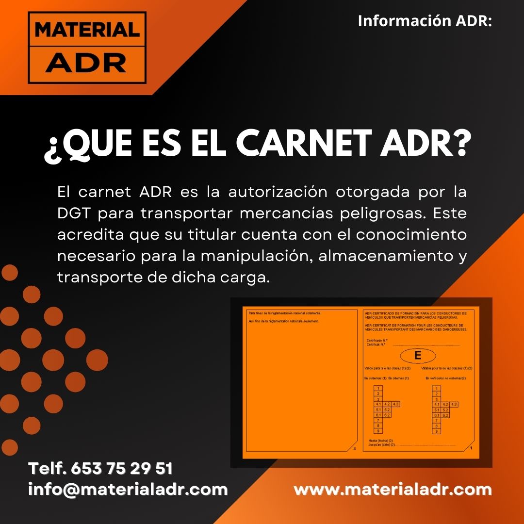 EL CARNET ADR - Material ADR